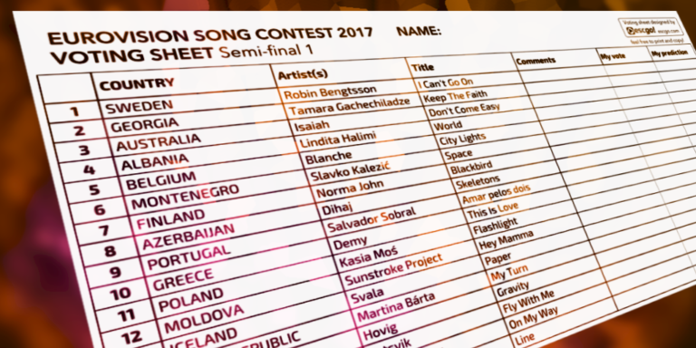 Download and print your voting sheet for the first semi-final | escgo!
